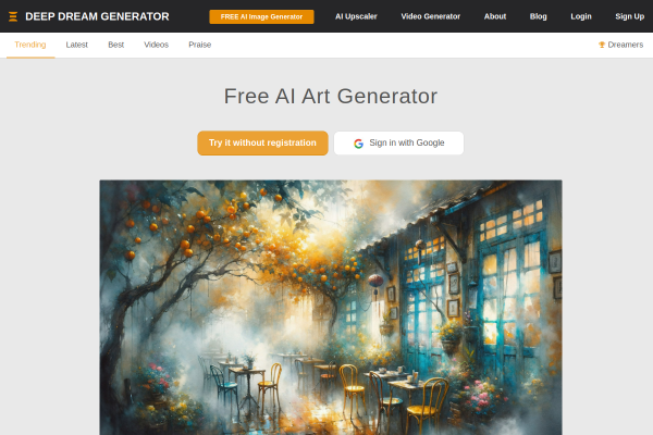 Deep Dream Generator - AI创建生成梦幻般的插画图片，刻画你的梦中场景 | AI工具资源导航